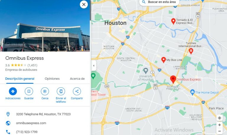 Número de Teléfono y Dirección de Autobuses Omnibus VIP